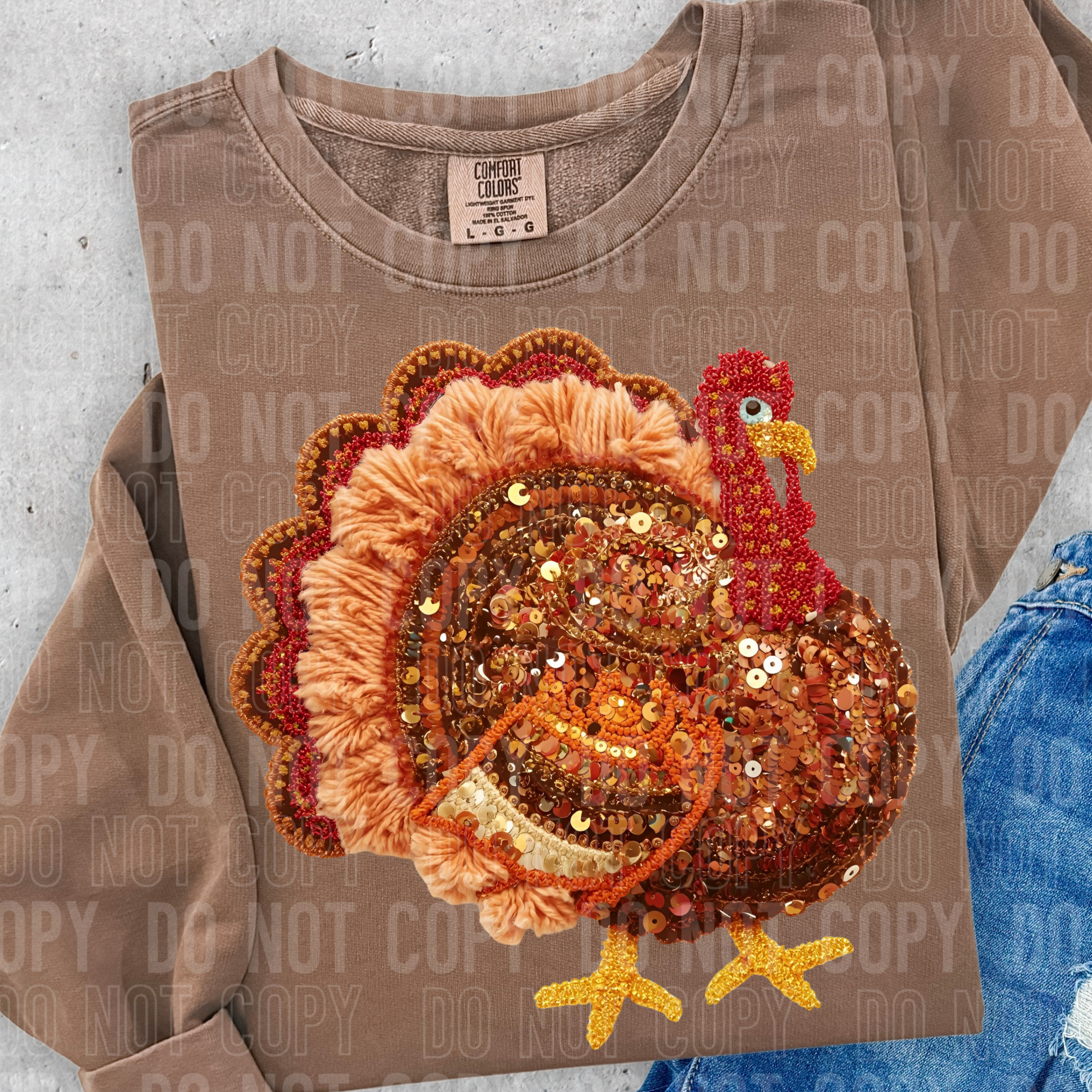 Turkey faux yarn sequins – The Transfer Barn LLC